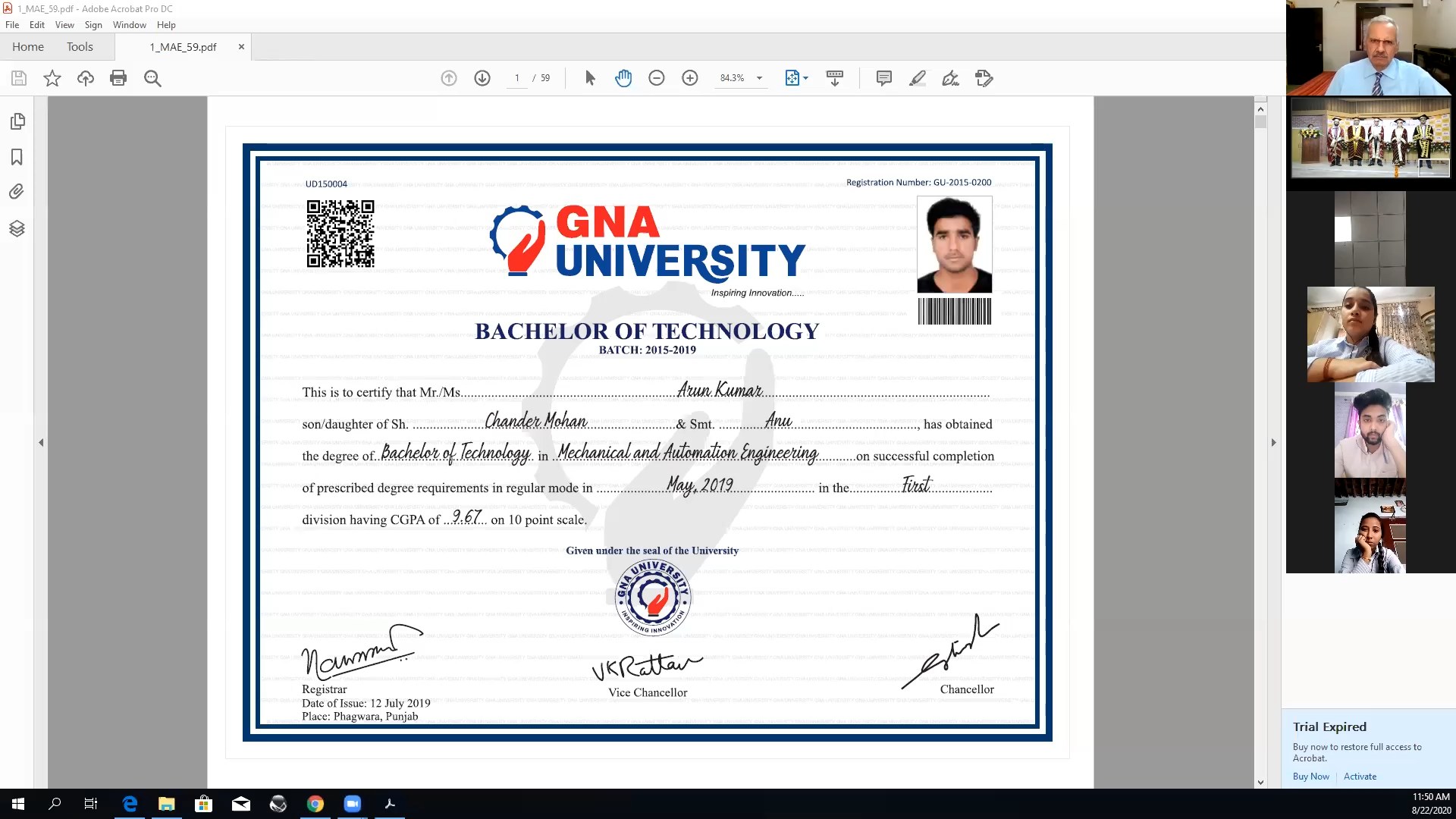 Virtual Convocation 2020