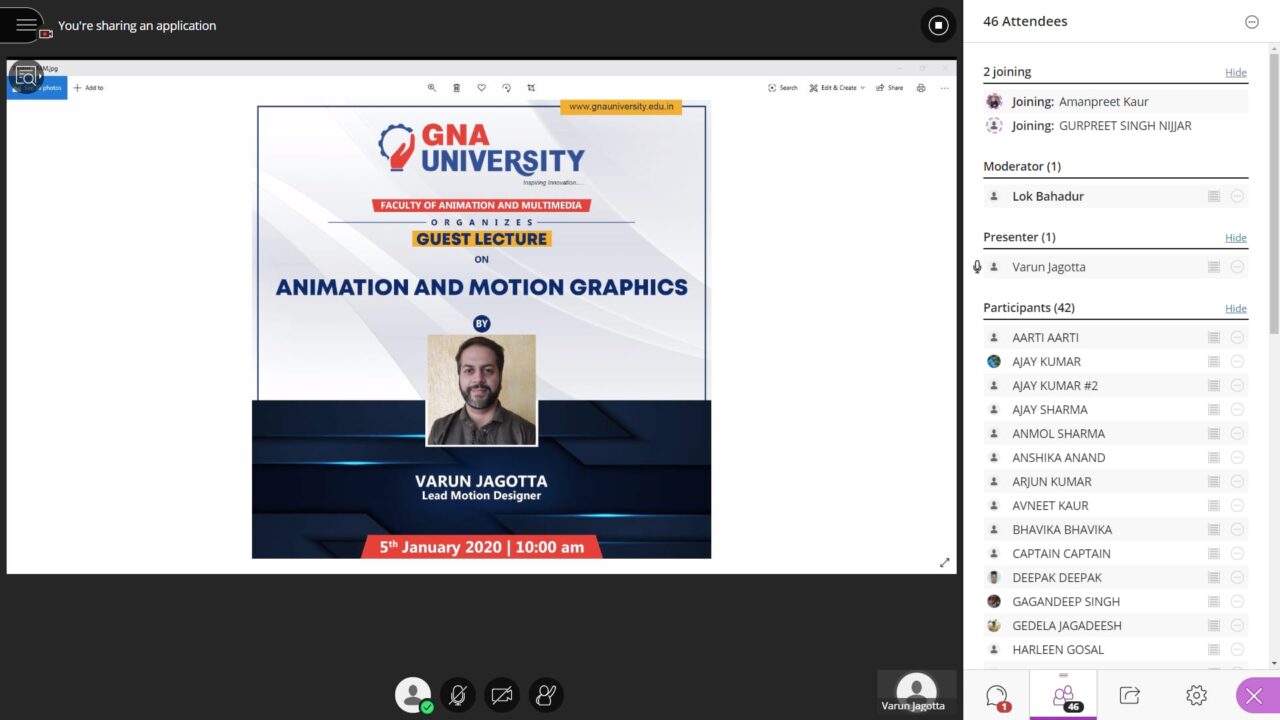 Advance Guest lecture on Animation and Motion Graphics